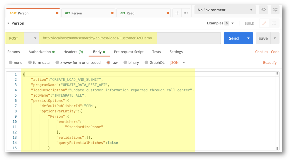 Load Data via the REST API